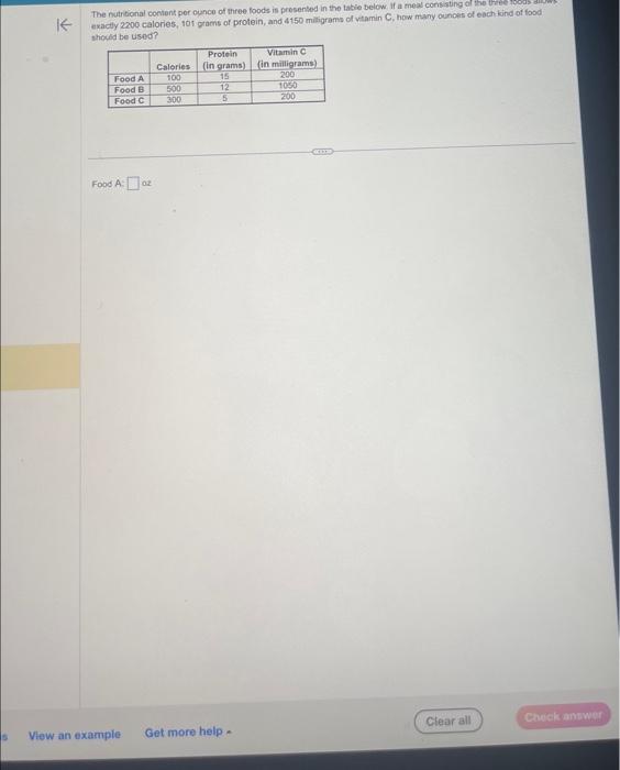 Solved exactly 2200 calories, 101 grams of protein, and 4150 | Chegg.com