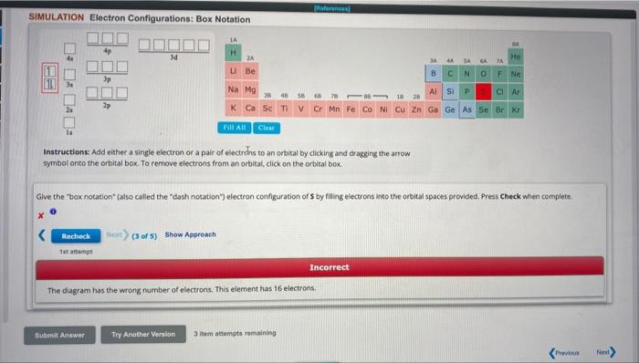 Solved SIMULATION Electron Configurations: Box Notation | Chegg.com
