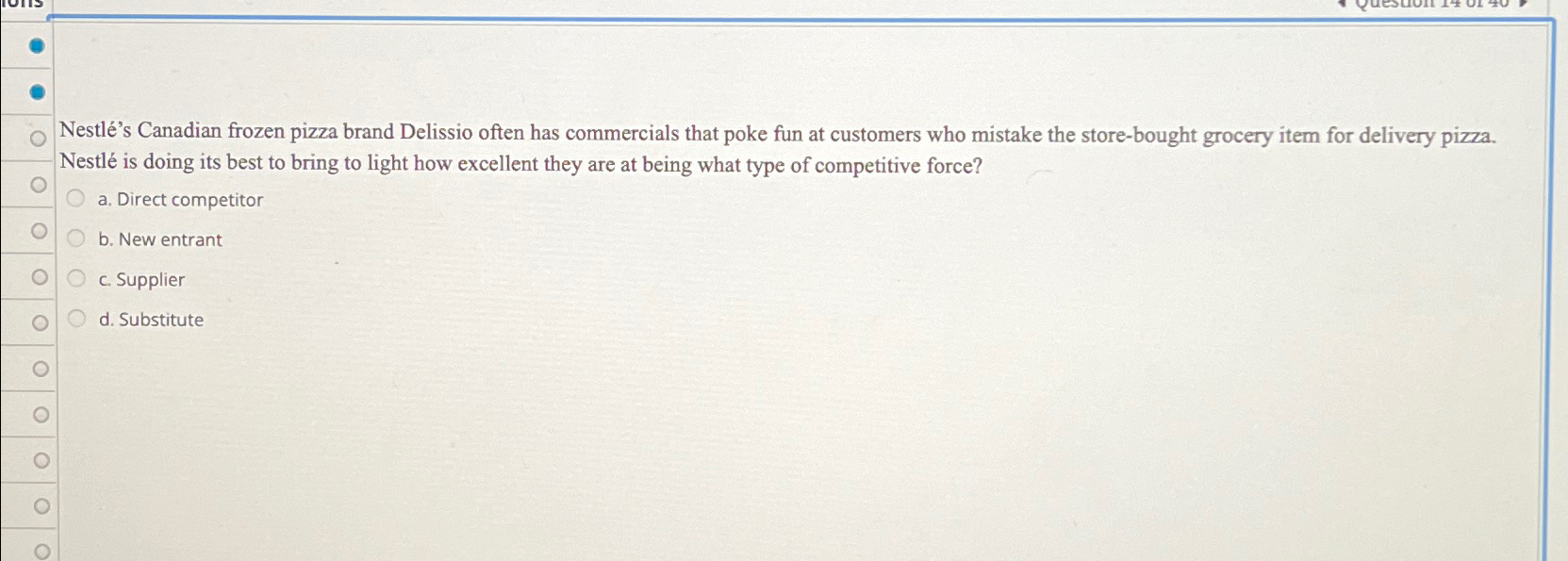 Solved Nestlé's Canadian frozen pizza brand Delissio often | Chegg.com