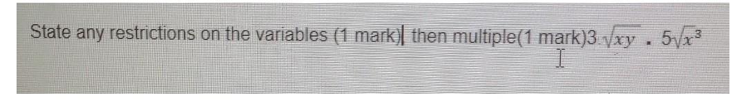 Solved State any restrictions on the variables ( 1 mark) ∣ | Chegg.com