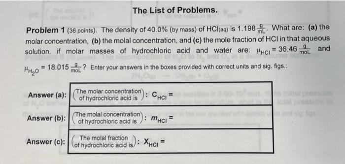 Solved The List of Problems. ml Problem 1 (36 points). The | Chegg.com