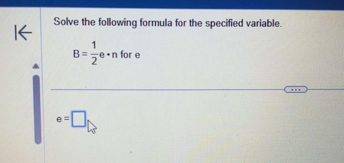 Solved Solve the following formula for the specified | Chegg.com