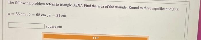 Solved The following problem refers to triangle ABC. Find | Chegg.com