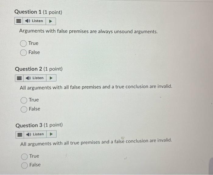 Solved Arguments with false premises are always unsound | Chegg.com