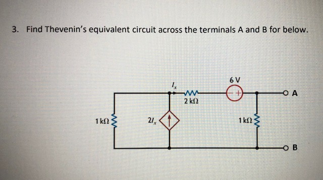 Solved Find Thevenin's equivalent circuit across the | Chegg.com