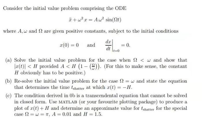 Solved Consider The Initial Value Problem Comprising The Ode 5452