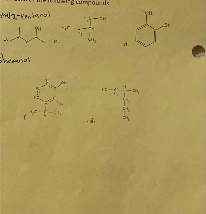 Solved e. 3-phenyl-3-octanol .g. | Chegg.com