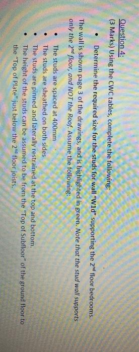 Question 4: (3 Marks) Using the CWC tables, complete | Chegg.com