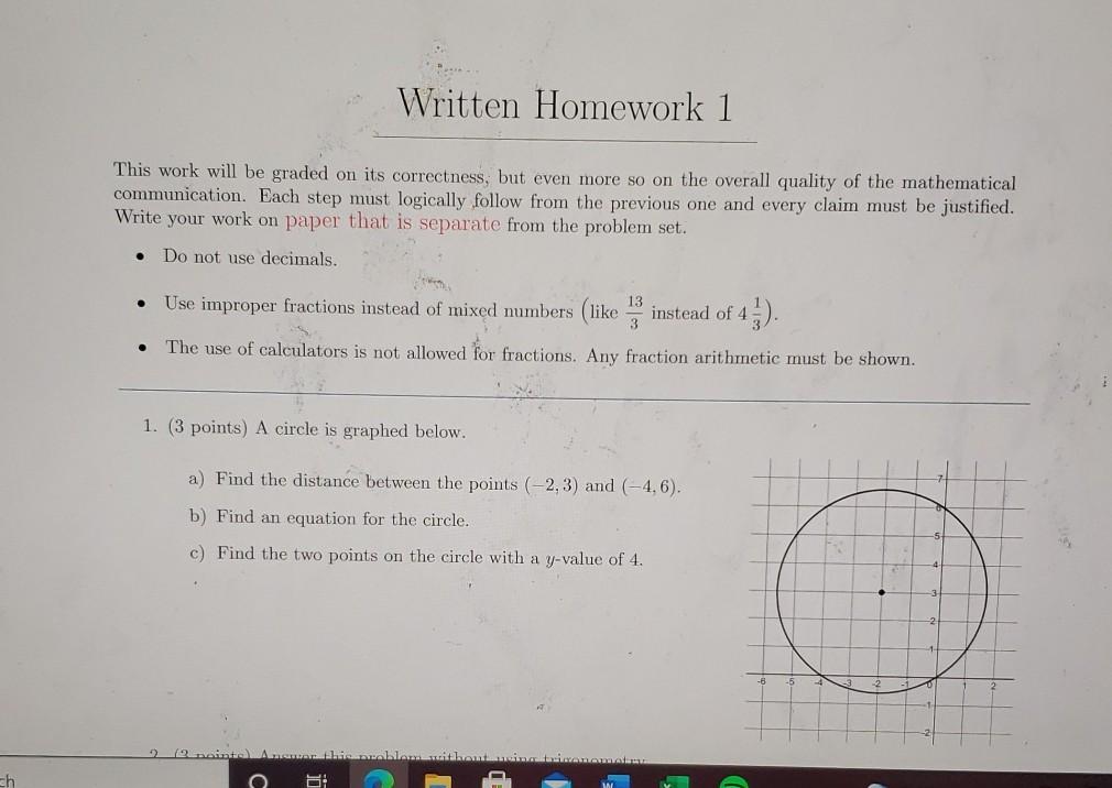 Solved Written Homework 1 This work will be graded on its | Chegg.com
