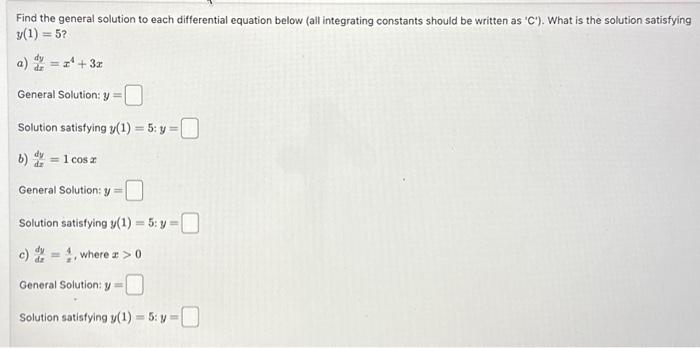 Solved Find the general solution to each differential | Chegg.com