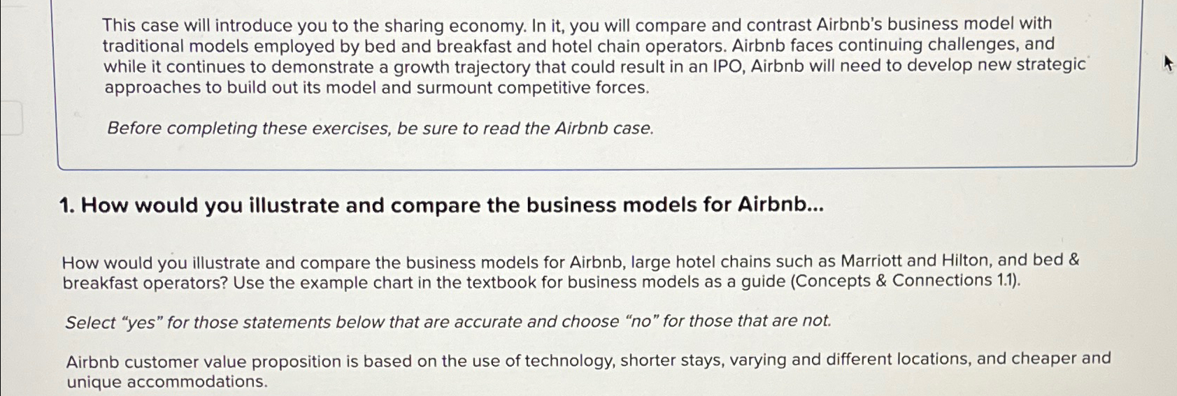 Solved This case will introduce you to the sharing economy. | Chegg.com
