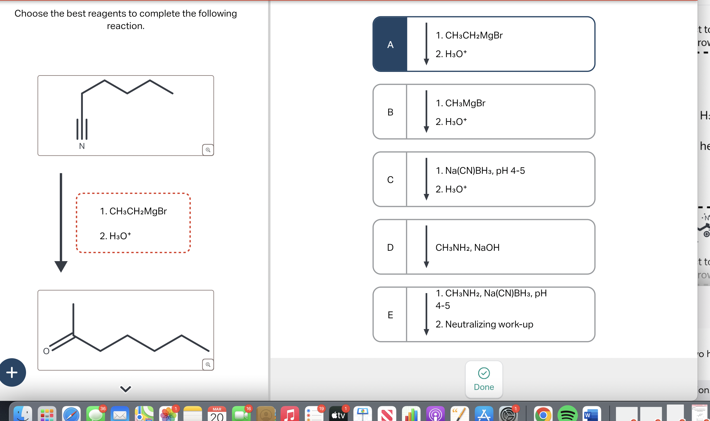 Solved Choose the best reagents to complete the following | Chegg.com