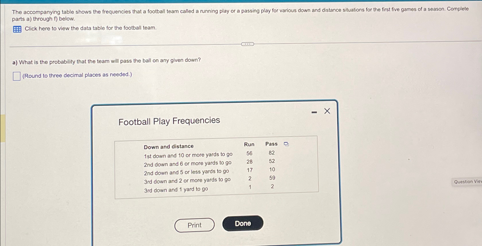 Solved parts a) ﻿through f) ﻿below.Click here to view the | Chegg.com