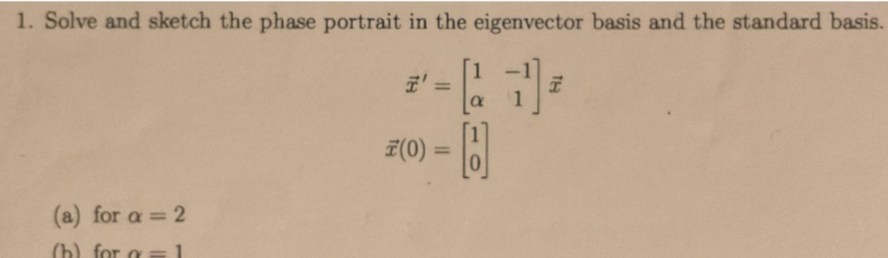 Solved Solve and sketch the phase portrait in the | Chegg.com