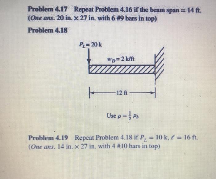 Solved For Problems 4.10 to 4.22, design rectangular | Chegg.com
