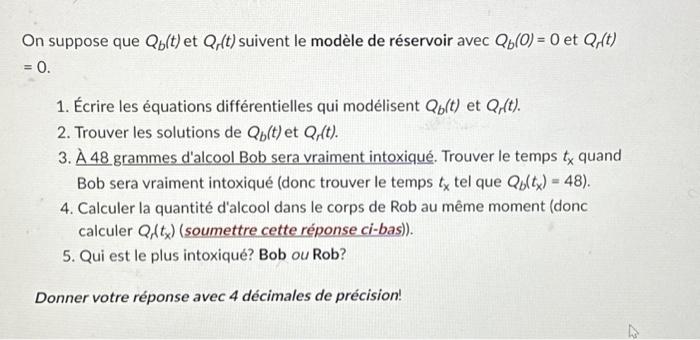 Solved Bob et Rob boivent de la bière dans un party dès leur | Chegg.com