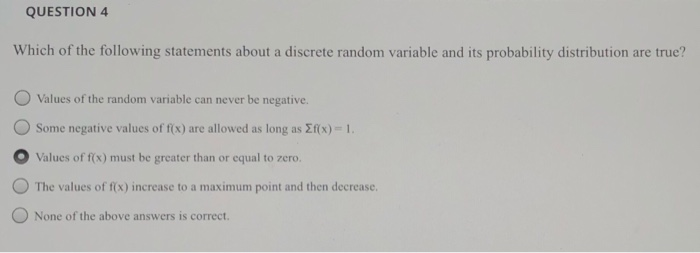 Solved QUESTION 4 Which of the following statements about a | Chegg.com