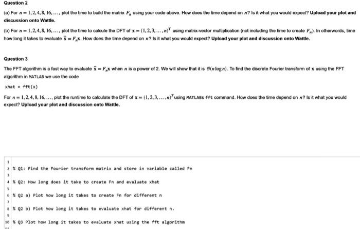 Solved In this exercise we look the Fourier transform matrix | Chegg.com