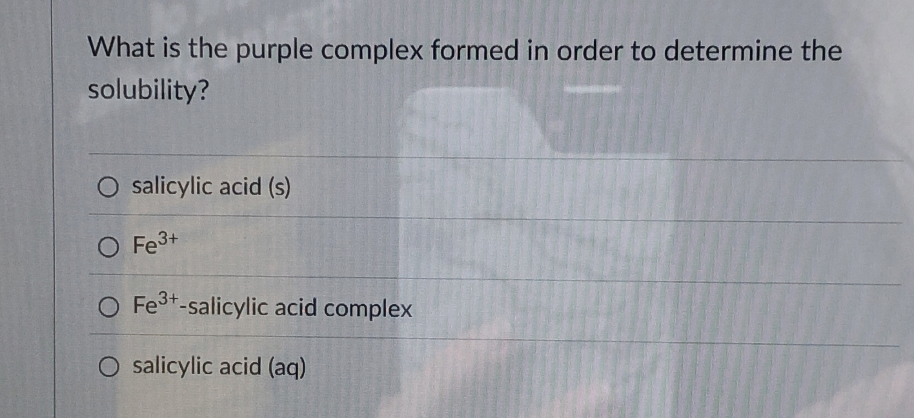 Solved What is the purple complex formed in order to | Chegg.com
