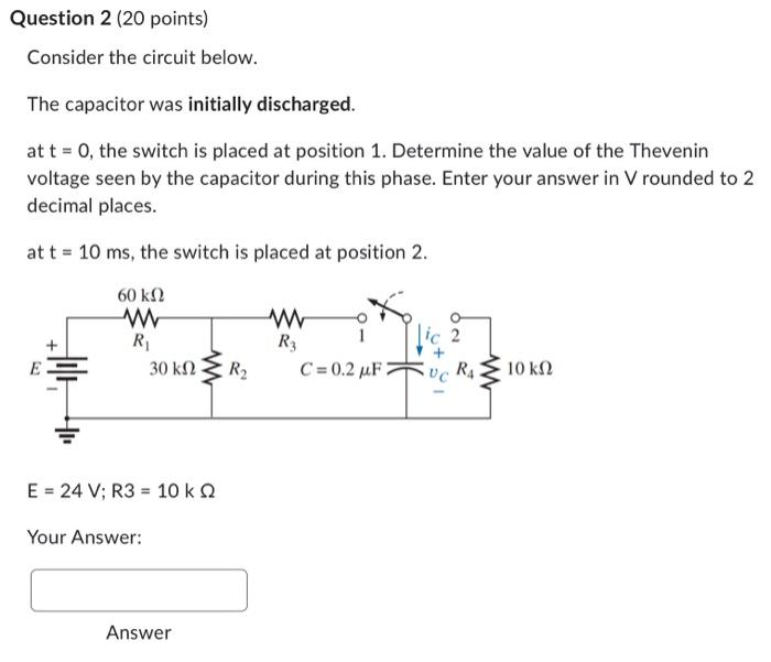 Solved Question 1 (20 points) Consider the circuit below. | Chegg.com