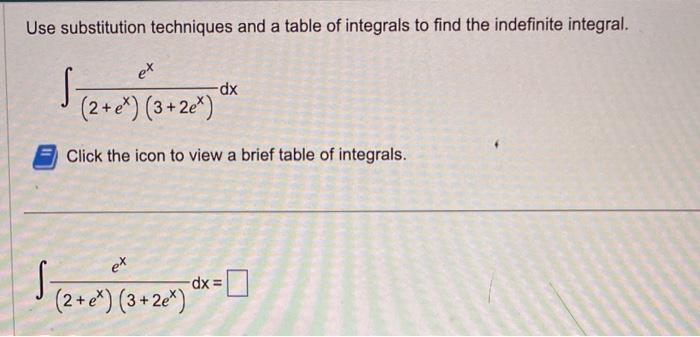 Solved Use the table of integrals to find the indefinite | Chegg.com