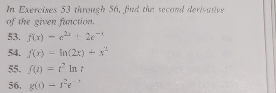 Solved In Exercises 53 ﻿through 56, ﻿find the second | Chegg.com