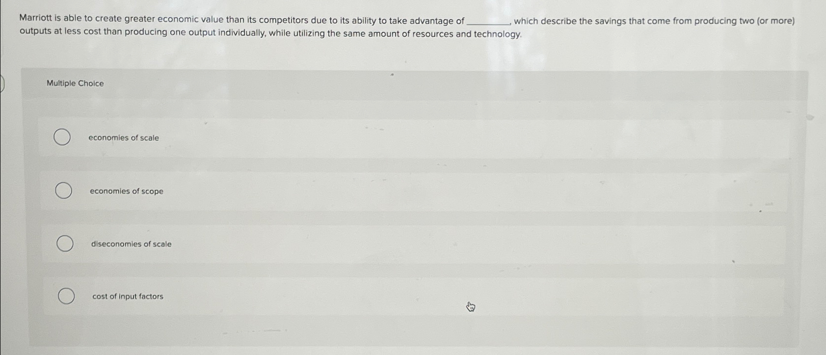 Solved Marriott is able to create greater economic value | Chegg.com