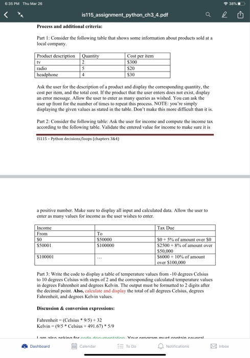 Solved 8:35 PM Thu Mar 26 is115_assignment_python_ch3_4.pdf | Chegg.com