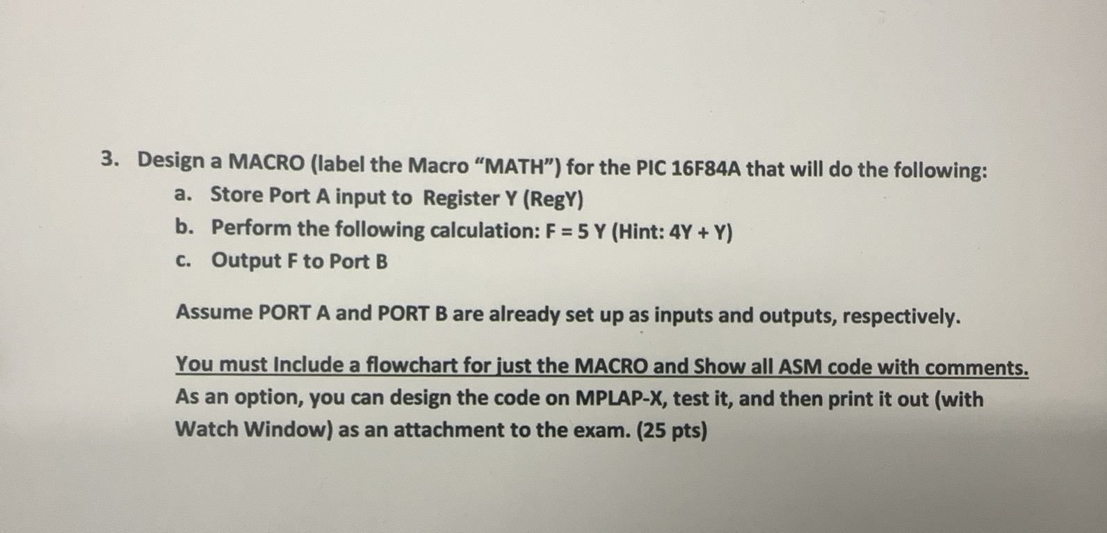 Solved Design a MACRO (label the Macro "MATH") ﻿for the PIC | Chegg.com