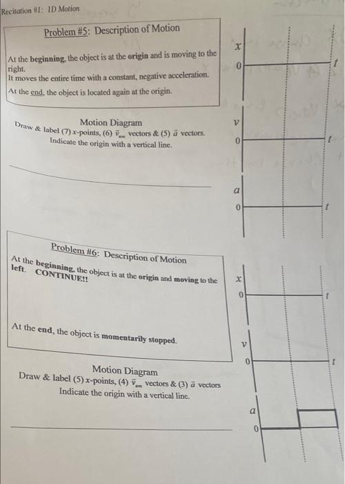 Solved RECITATION HANDOUT #2: Representations of ID Motion | Chegg.com