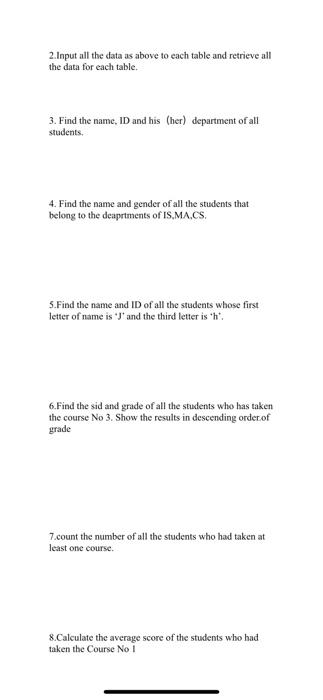 Solved Suppose There Are Three Tables As Follows Sc 1 