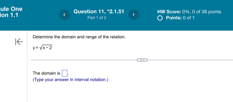 Solved ule One ion 1.1Question 11, *2.1.51HW Score: 0%,0 ﻿of | Chegg.com