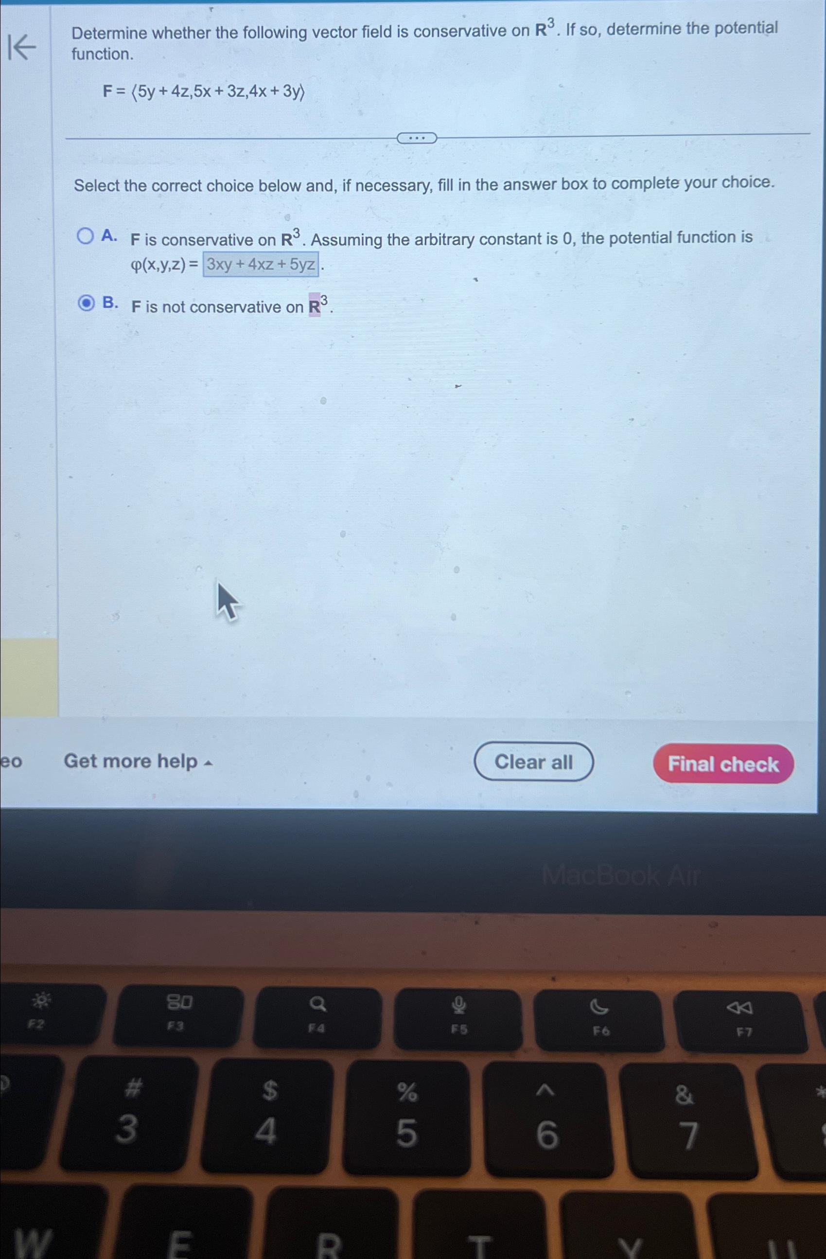 Solved Determine whether the following vector field is | Chegg.com