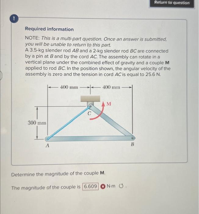 Solved Required information NOTE: This is a multi-part | Chegg.com