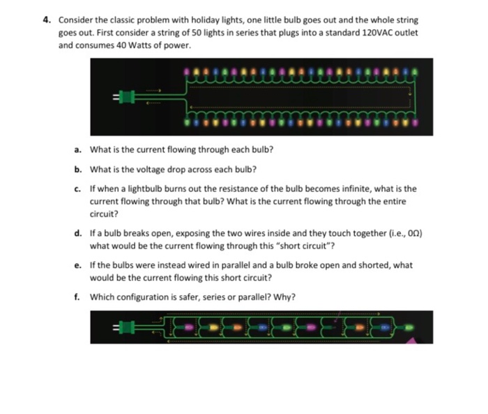Solved 4. Consider the classic problem with holiday lights, | Chegg.com