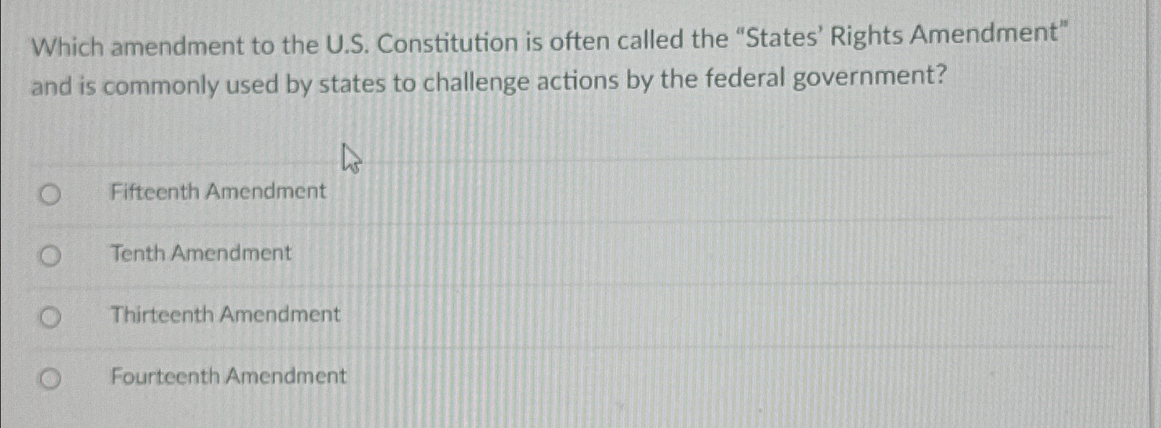 Solved Which amendment to the U.S. ﻿Constitution is often | Chegg.com