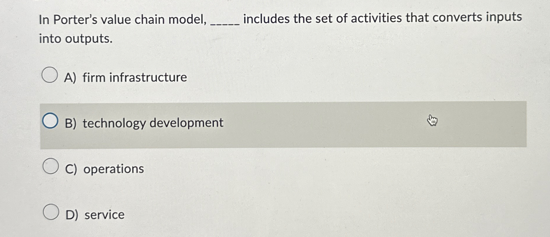 In Porter's value chain model, q, ﻿includes the set | Chegg.com