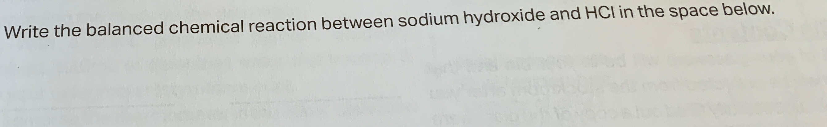 Solved Write the balanced chemical reaction between sodium | Chegg.com