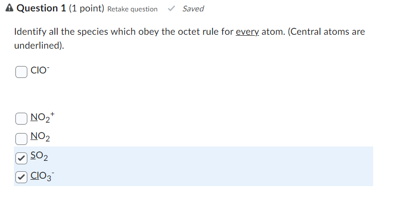 Solved Question 1 (1 ﻿point) ﻿Retake questionIdentify all | Chegg.com