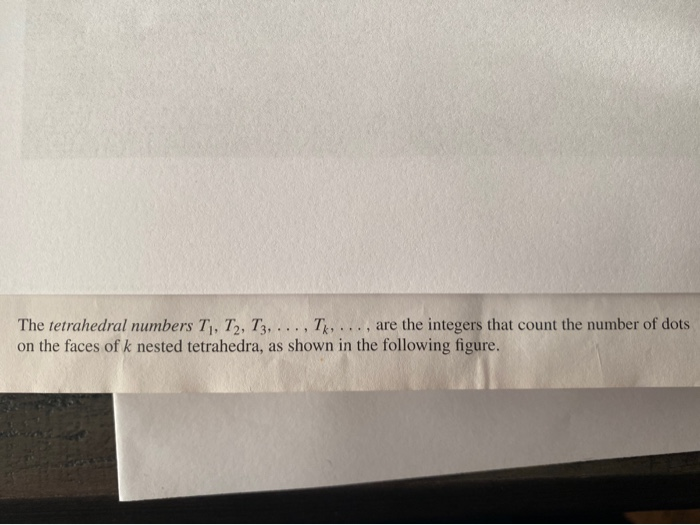 Solved The tetrahedral numbers T, T2, T3, ..., Tk, ..., are | Chegg.com