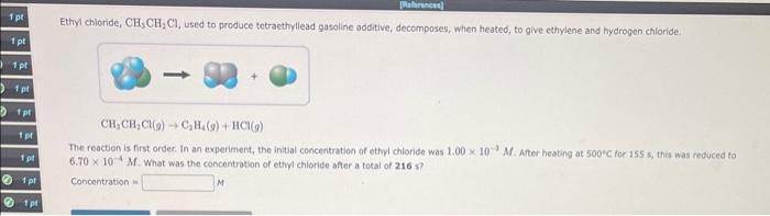 Solved Ethyl chloride, CH3CH2Cl, used to produce | Chegg.com