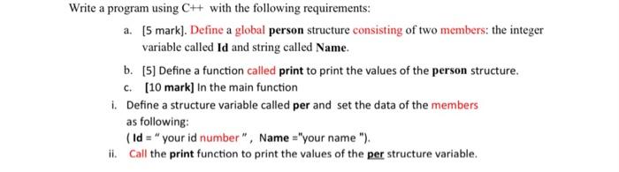 Solved Vrite a program using C++ with the following | Chegg.com Solved Vrite a program using C++ with the following | Chegg.com