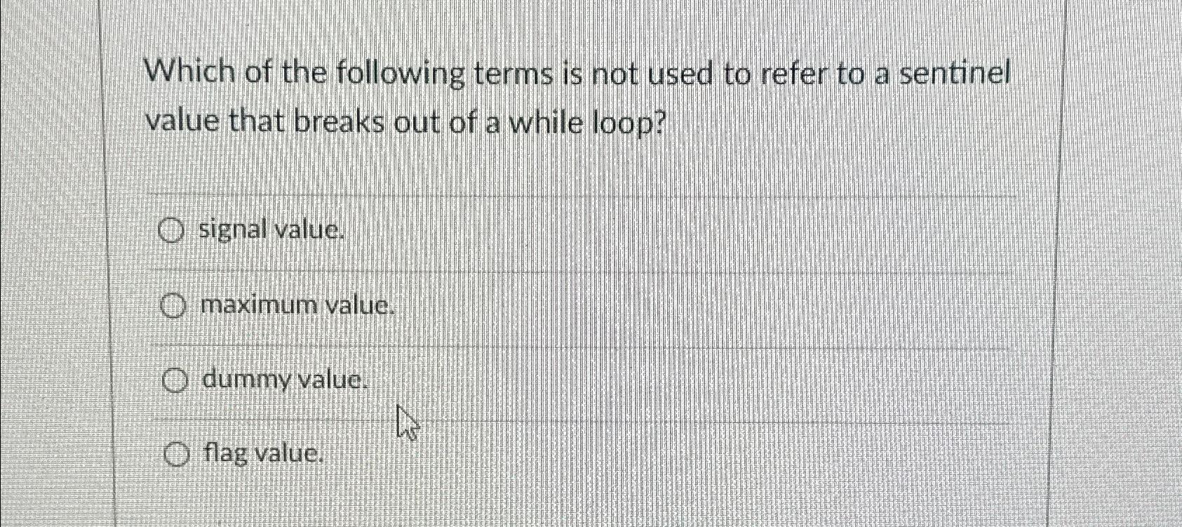 Solved Which of the following terms is not used to refer to | Chegg.com