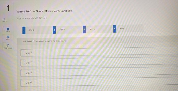 Solved 1 Metric Prefixes Nano-, Micro. Centi., and Milli- | Chegg.com