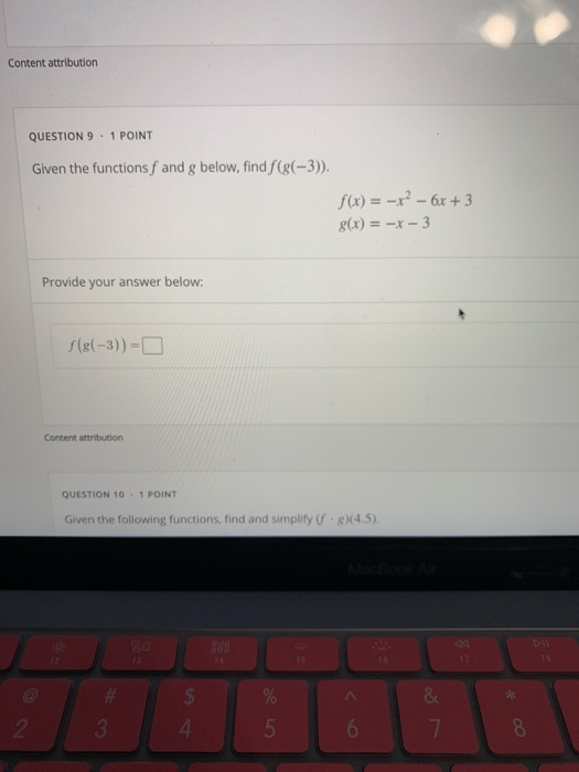 Solved Content attribution QUESTION 9.1 POINT Given the | Chegg.com
