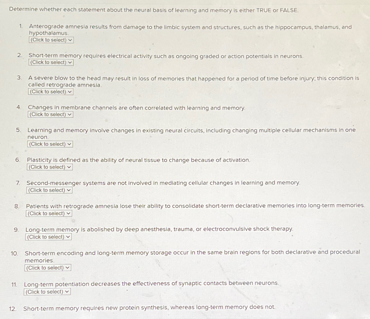 Solved Determine whether each statement about the neural | Chegg.com