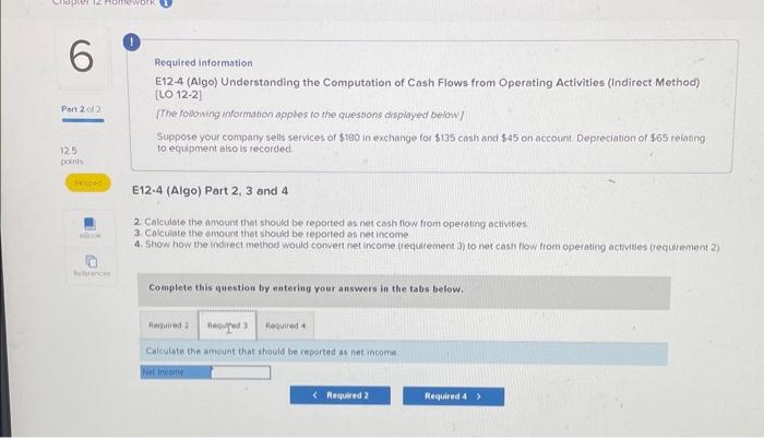 Solved Required information E12-4 (Algo) Understanding the | Chegg.com