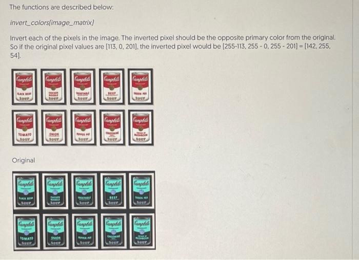 Solved The functions are described below: | Chegg.com