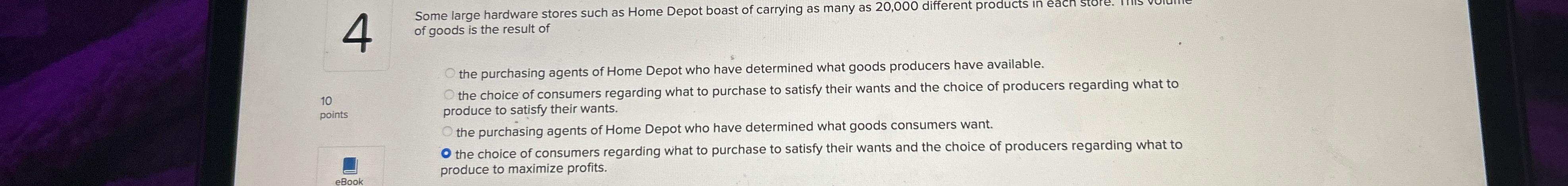 Solved 4Some large hardware sto of goods is the result | Chegg.com