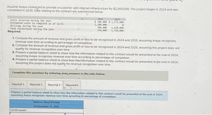 Solved Assume Avaya contracted to provide a customer with | Chegg.com